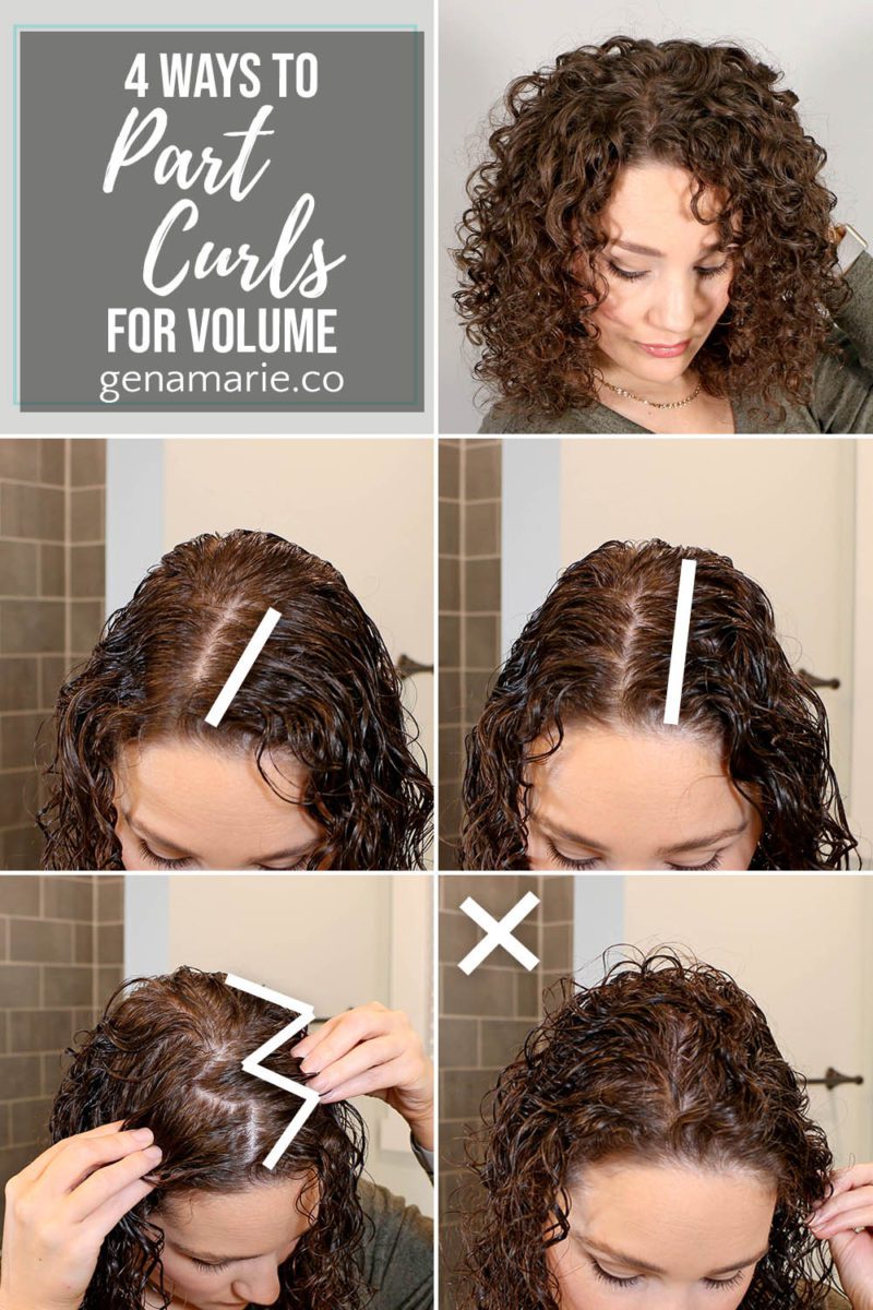 How to Part Curly Hair for Volume & Scalp Coverage 4 Ways | Parts for ...