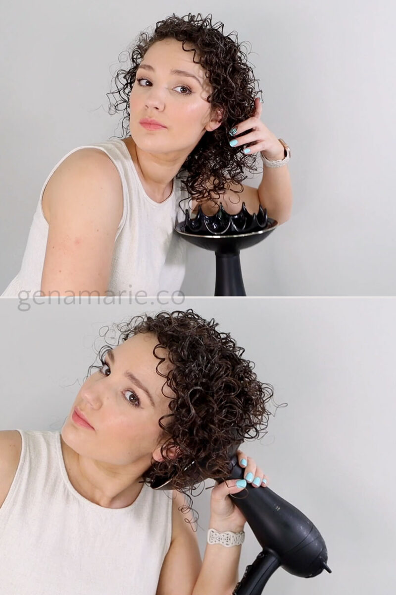 How to Diffuse for Tighter Curls & Root Volume without Frizz - Gena Marie