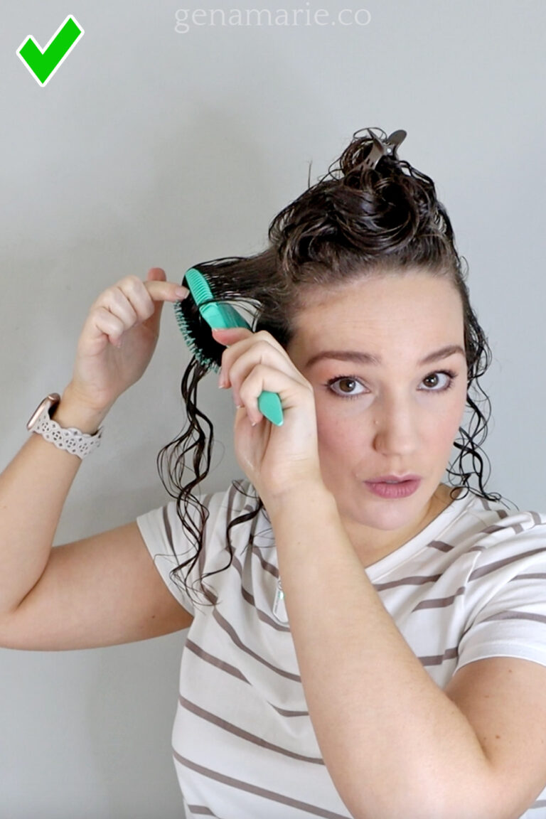 How to Brush Style to Smooth Frizzy Curly Hair, Simplified for ...